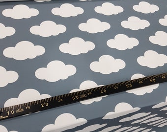 Blue Skies Fabric Blue Cloudy Sky by Noondaydesign Blue - Etsy