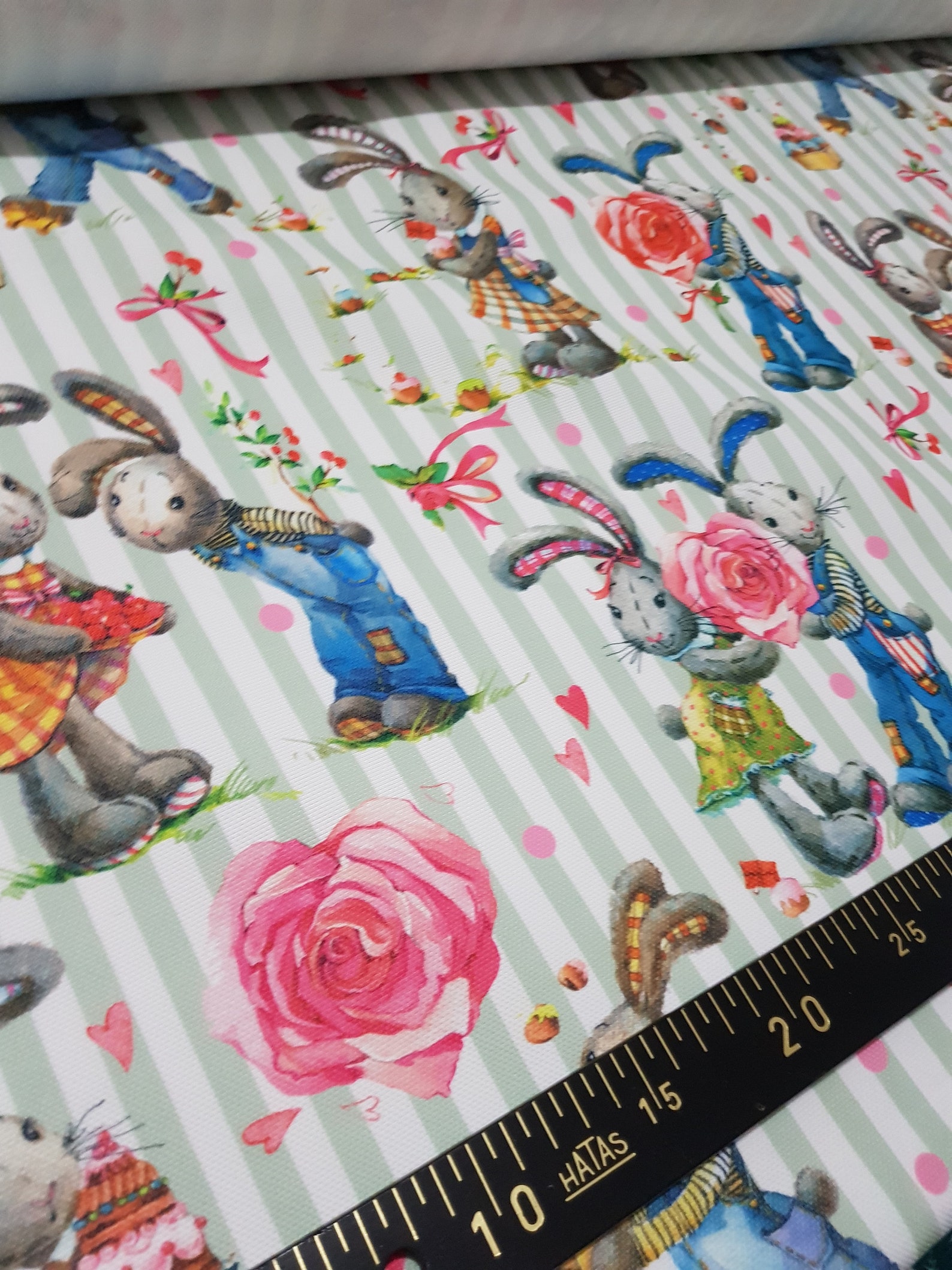 Rabbit Fabric Rabbit Pattern Digital Print Home Decor - Etsy New Zealand