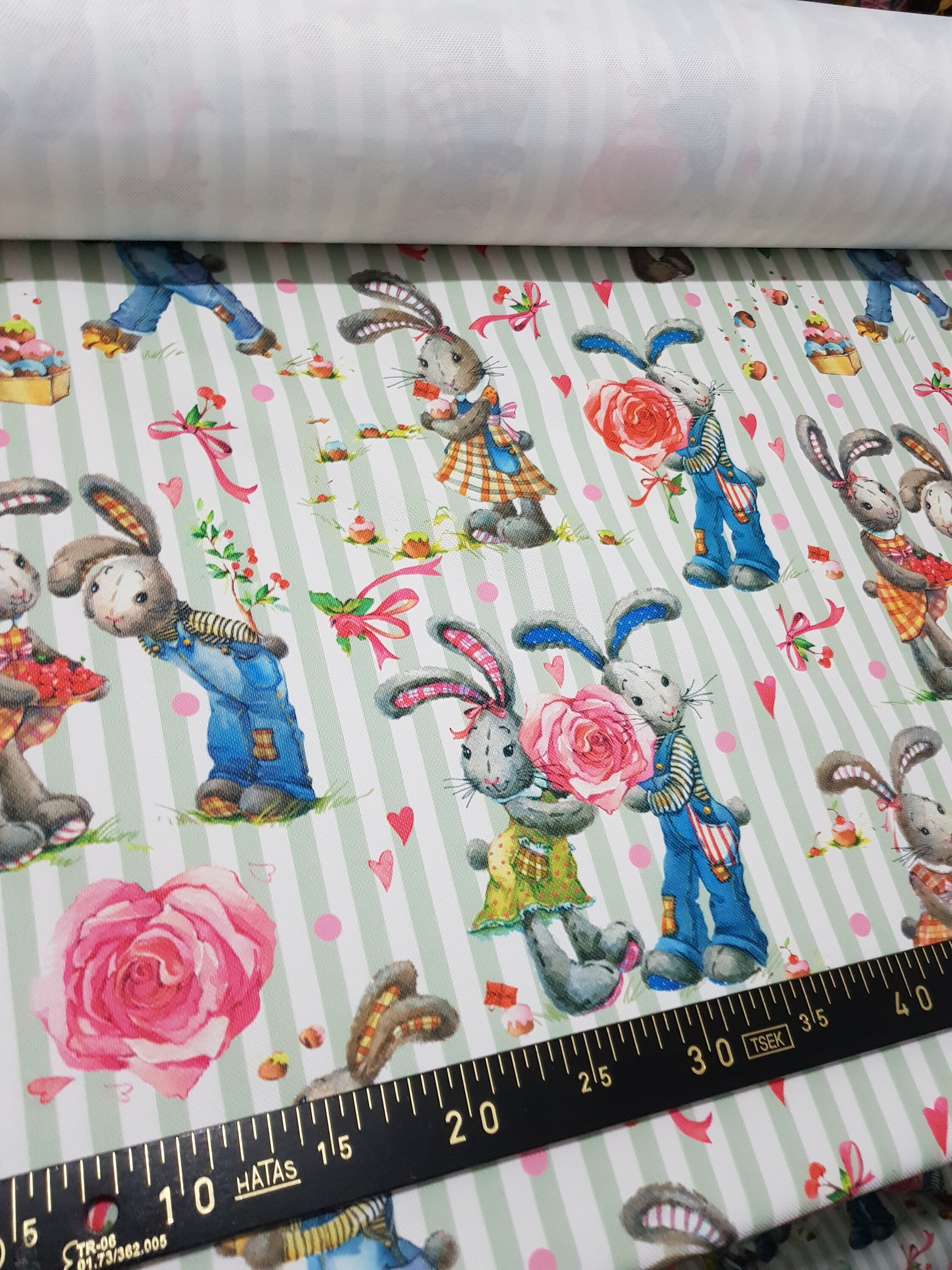 Rabbit Fabric Rabbit Pattern Digital Print Home Decor | Etsy