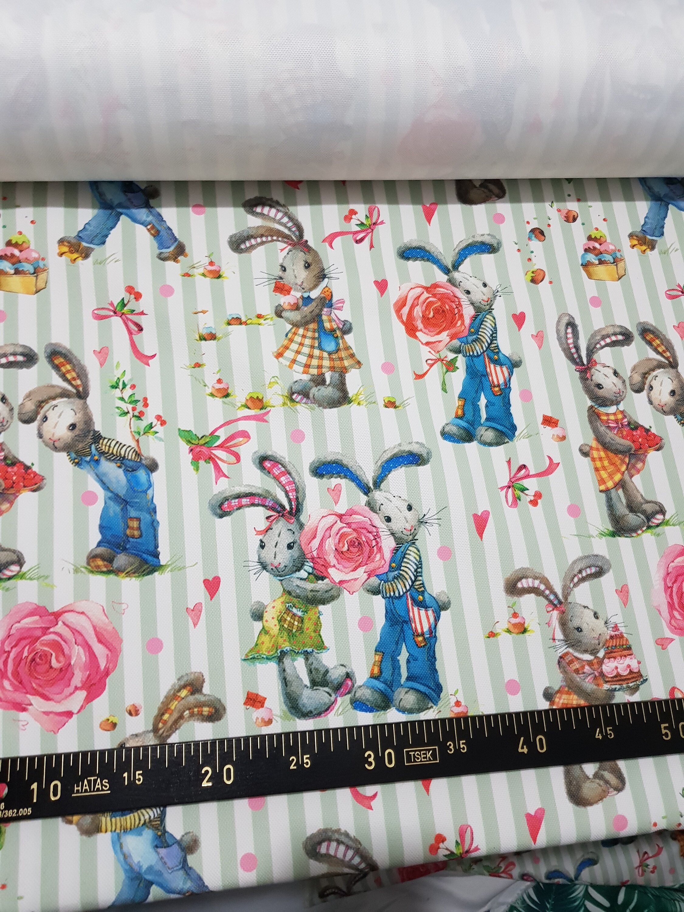 Rabbit Fabric Rabbit Pattern Digital Print Home Decor | Etsy