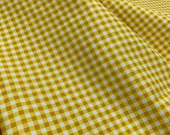 Yellow Gingham Fabric - Etsy