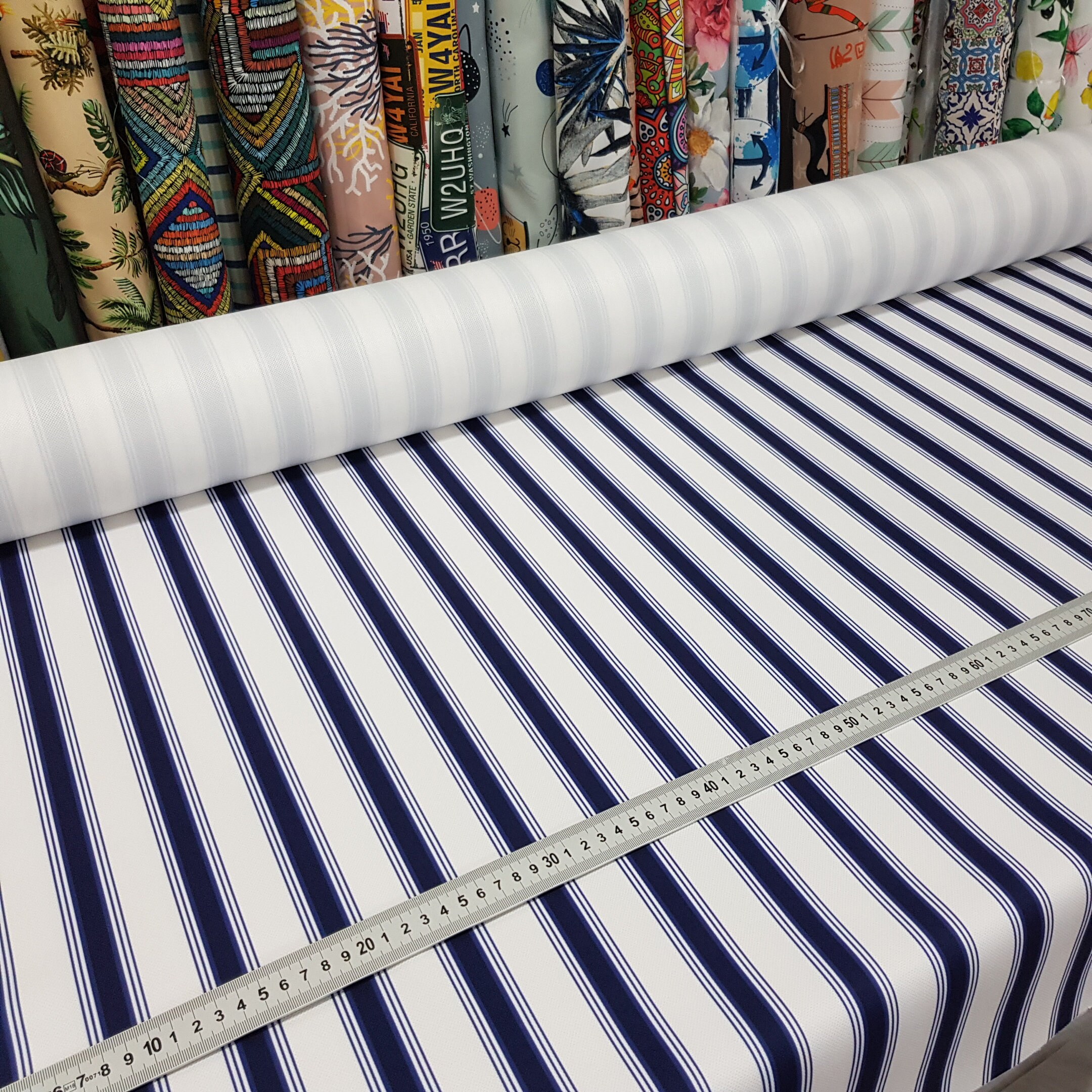 Striped Fabric, Striped Pattern, Blue Fabric, Blue Striped, Upholstery ...