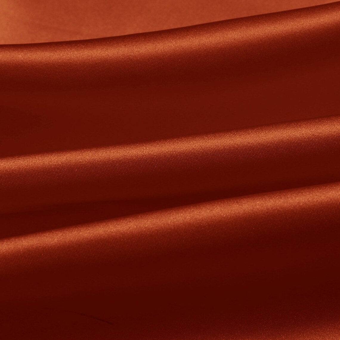 Tejido rojo marrón seda de color puro Stretch Silk Satin - Etsy España