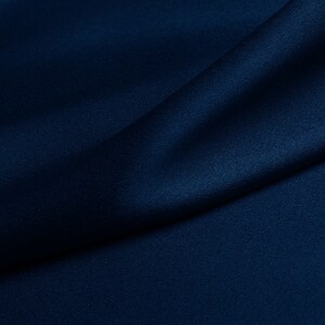 Pure Color Silk Navy Blue Fabric Stretch Silk Satin Designer Fabric by ...