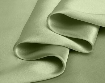 Pure Color Silk Jade Green Fabric Stretch Silk Satin Designer | Etsy