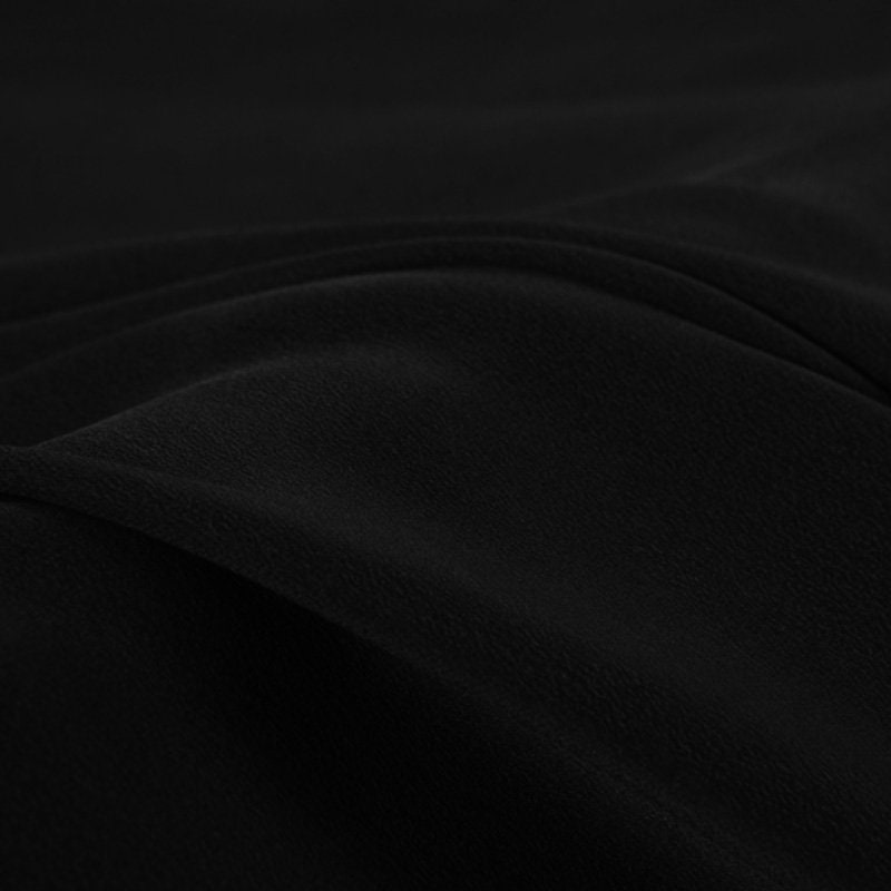 Pure Silk Pure Black Fabric100% Silk Crepe De Chine Fabric Width 44 ...