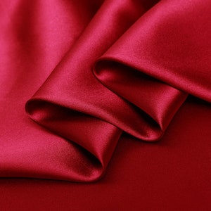 Silk Solid Color Deep Red Charmeuse Fabric-100% Pure Cotton - Etsy