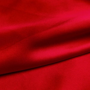 Pure Color Silk Big Red Charmeuse Fabric-100% Pure Cotton Solid Fabric ...