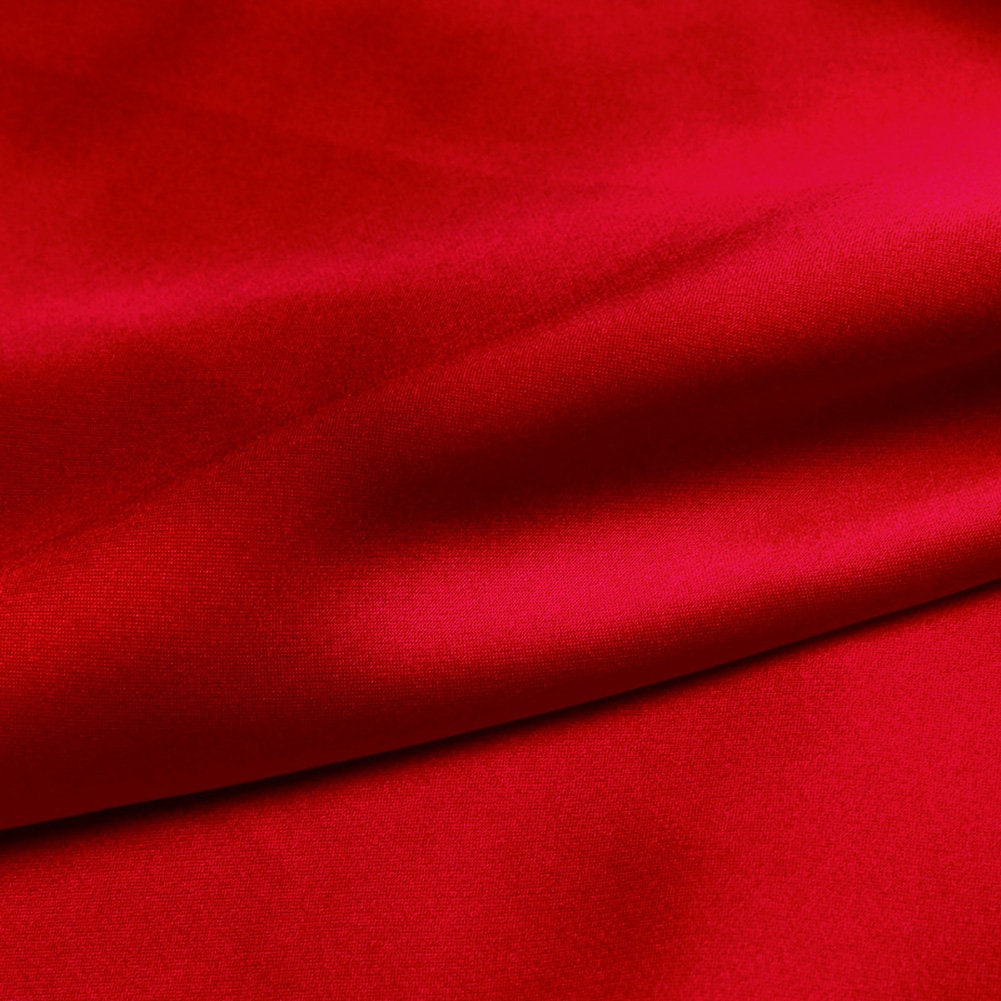 Pure Color Silk Big Red Charmeuse Fabric-100% Pure Cotton Solid Fabric ...