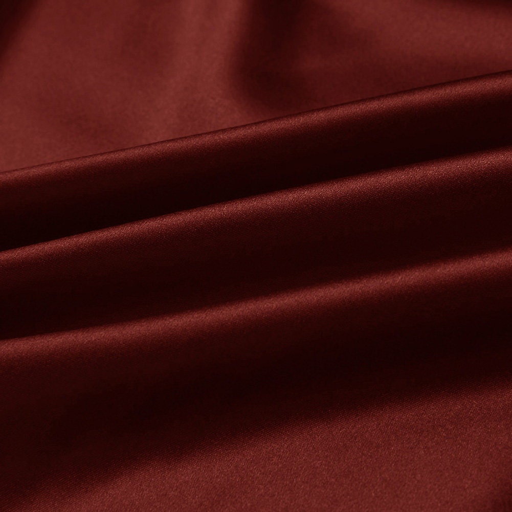Pure Color Silk Caramel Red Fabric Stretch Silk Satin Designer Fabric ...