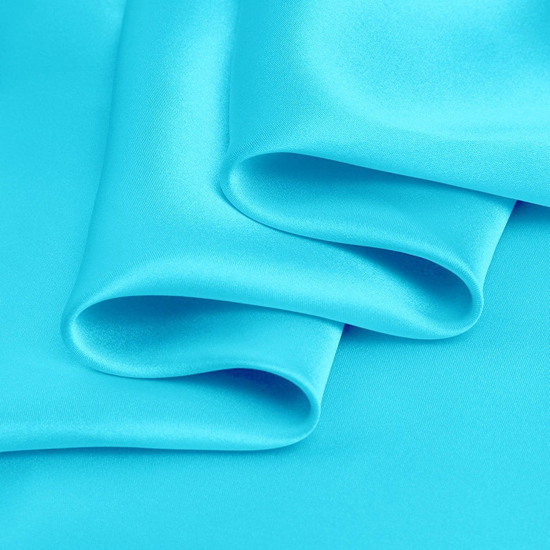 Pure Color Silk Light Blue Fabric Stretch Silk Satin Designer - Etsy
