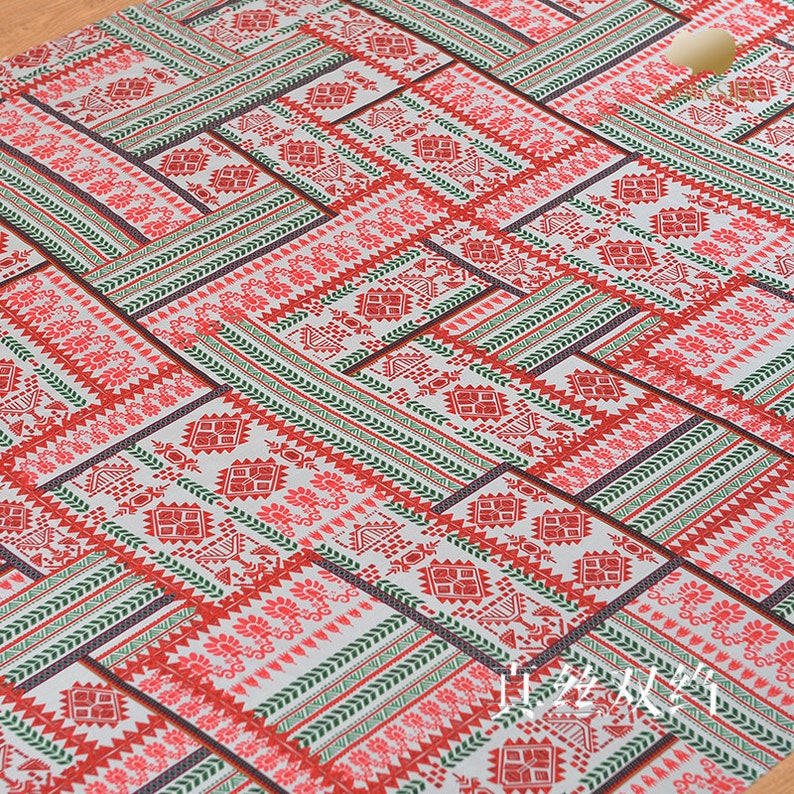 Colorful Fabric Geometric Pattern Printing 100 Silk Crepe De Chine Fabric Width 55 Inch Etsy 