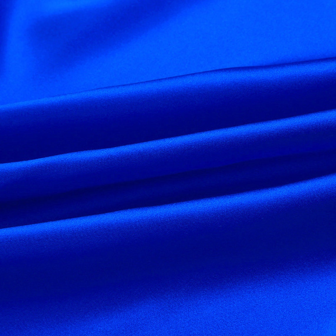 Pure Color Silk Bright Blue Fabric Stretch Silk Satin Designer - Etsy