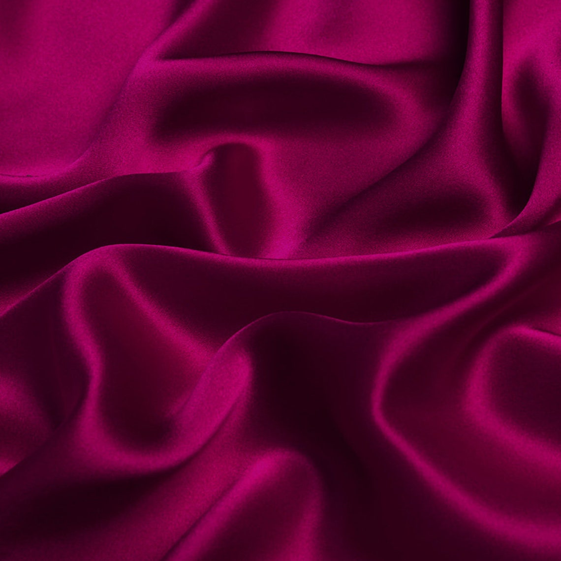 Pure Color Silk Deep Rose Red Fabric Stretch Silk Satin Designer Fabric ...