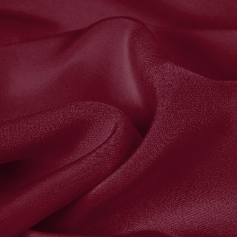 Pure Silk Red Wine Color Fabric 100% Silk Crepe De Chine - Etsy