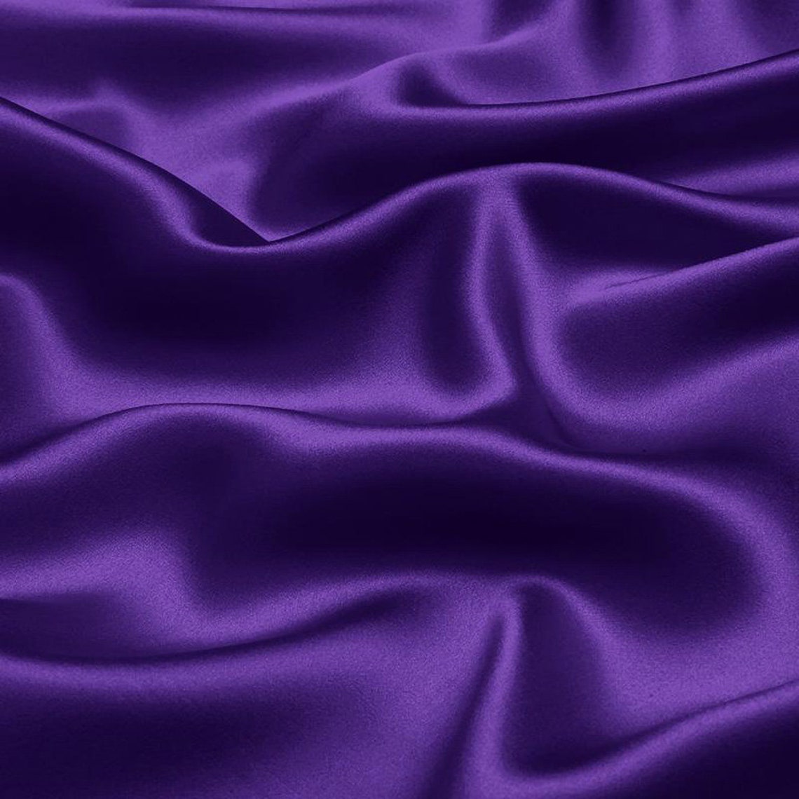 Pure Color Silk Purple Fabric Stretch Silk Satin Designer Fabric by the ...