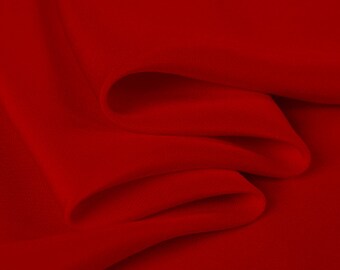 Pure Silk Red Wine Color Fabric 100% Silk Crepe De Chine - Etsy