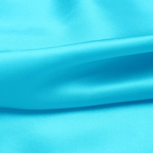 Pure Color Silk Light Blue Fabric Stretch Silk Satin Designer Fabric by ...