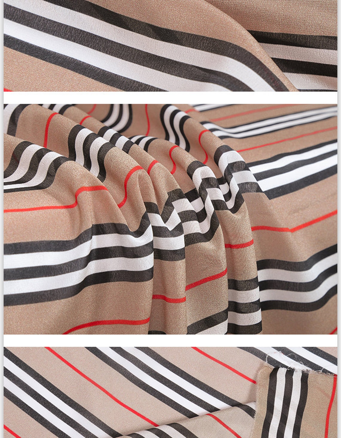 High-quality fabric line pattern printed fabric100% Silk | Etsy