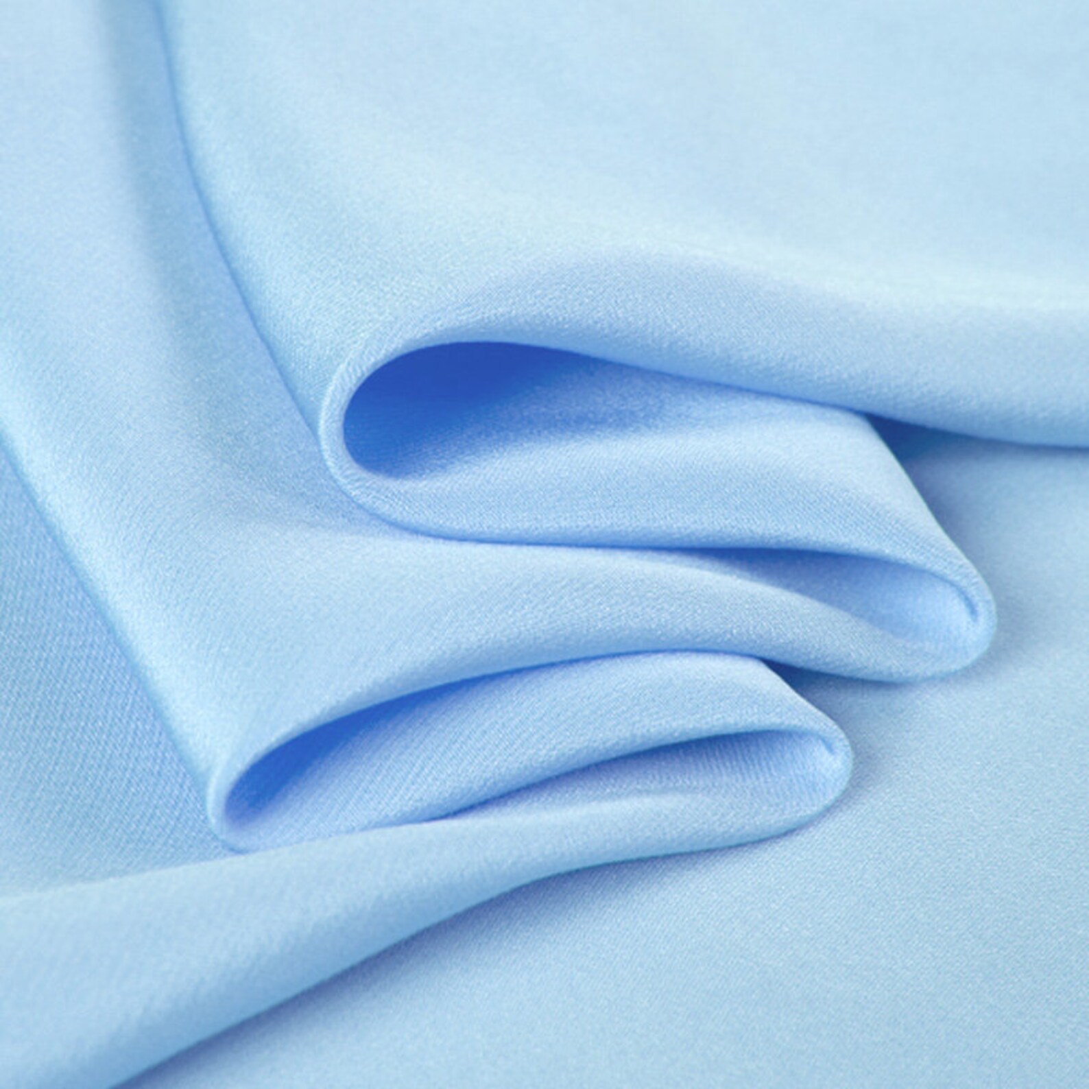Pure Silk Light Blue Fabric 100% Silk Crepe De Chine Fabric Width 44 ...