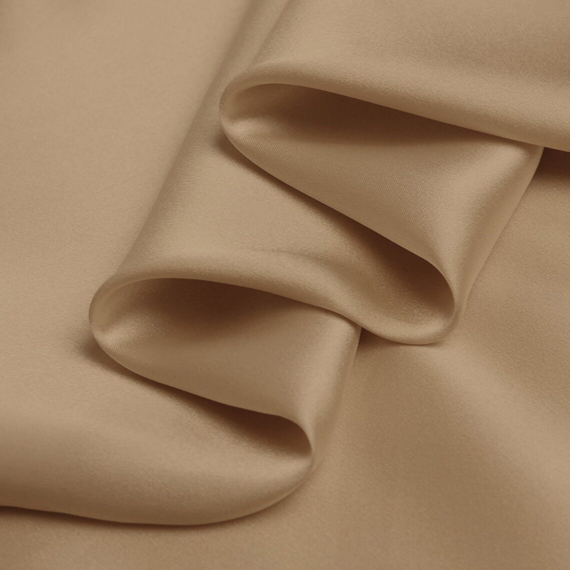 Pure Color Silk Light Gold Fabric Stretch Silk Satin Designer Fabric by ...