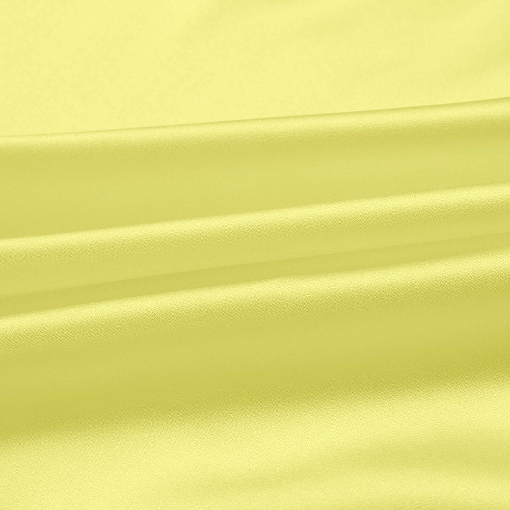 Pure Color Silk Light Yellow Fabric Stretch Silk Satin Designer Fabric ...