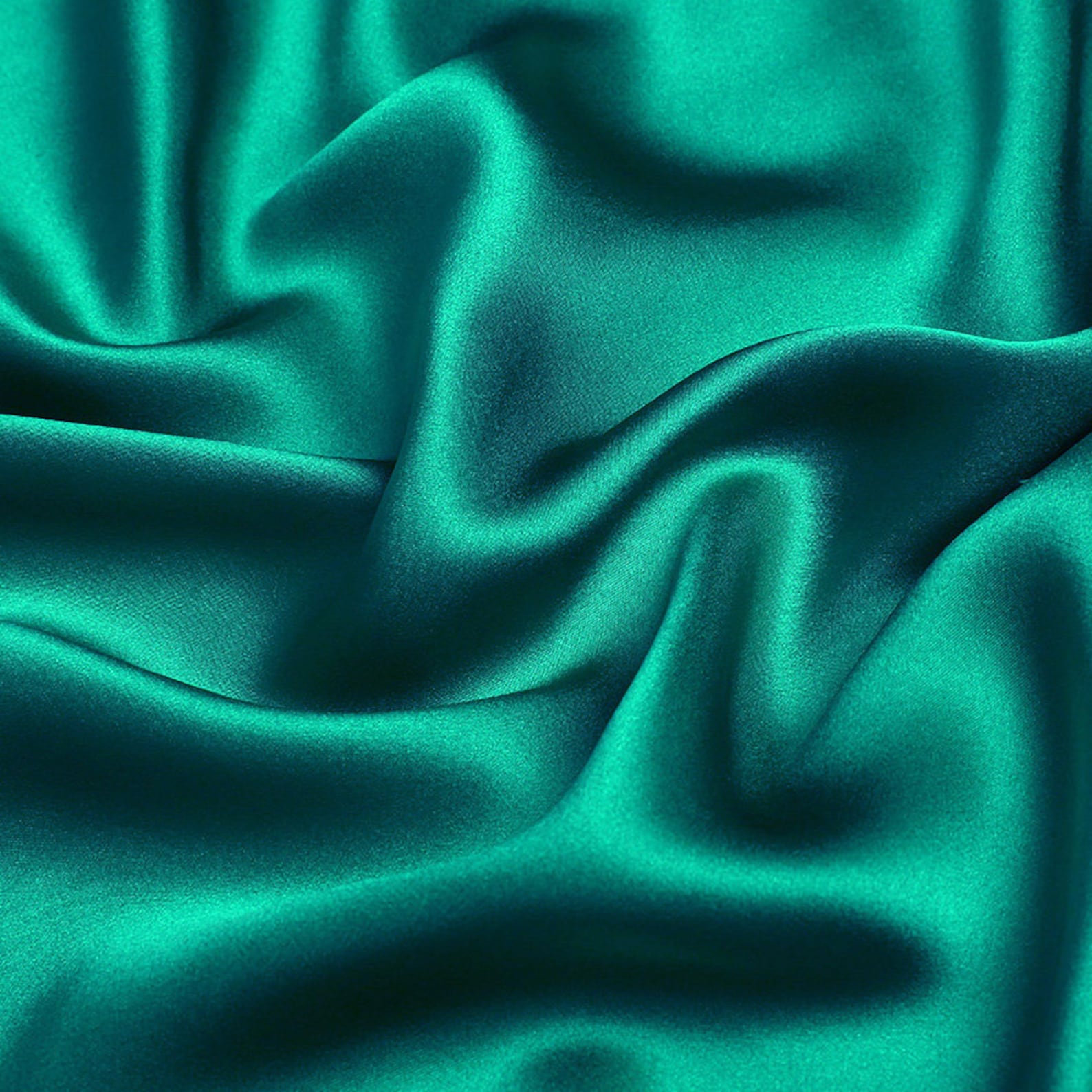 Pure Color Silk Dark Bright Green Fabric Stretch Silk Satin Designer ...