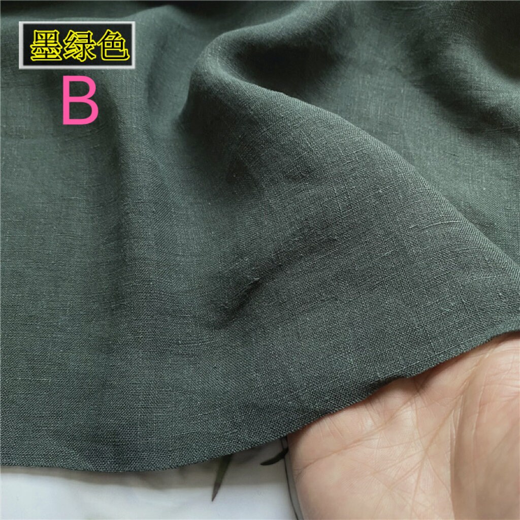 By the Meter Clothing Fabric Solid Color 100% Linen Solid Color Fabric ...