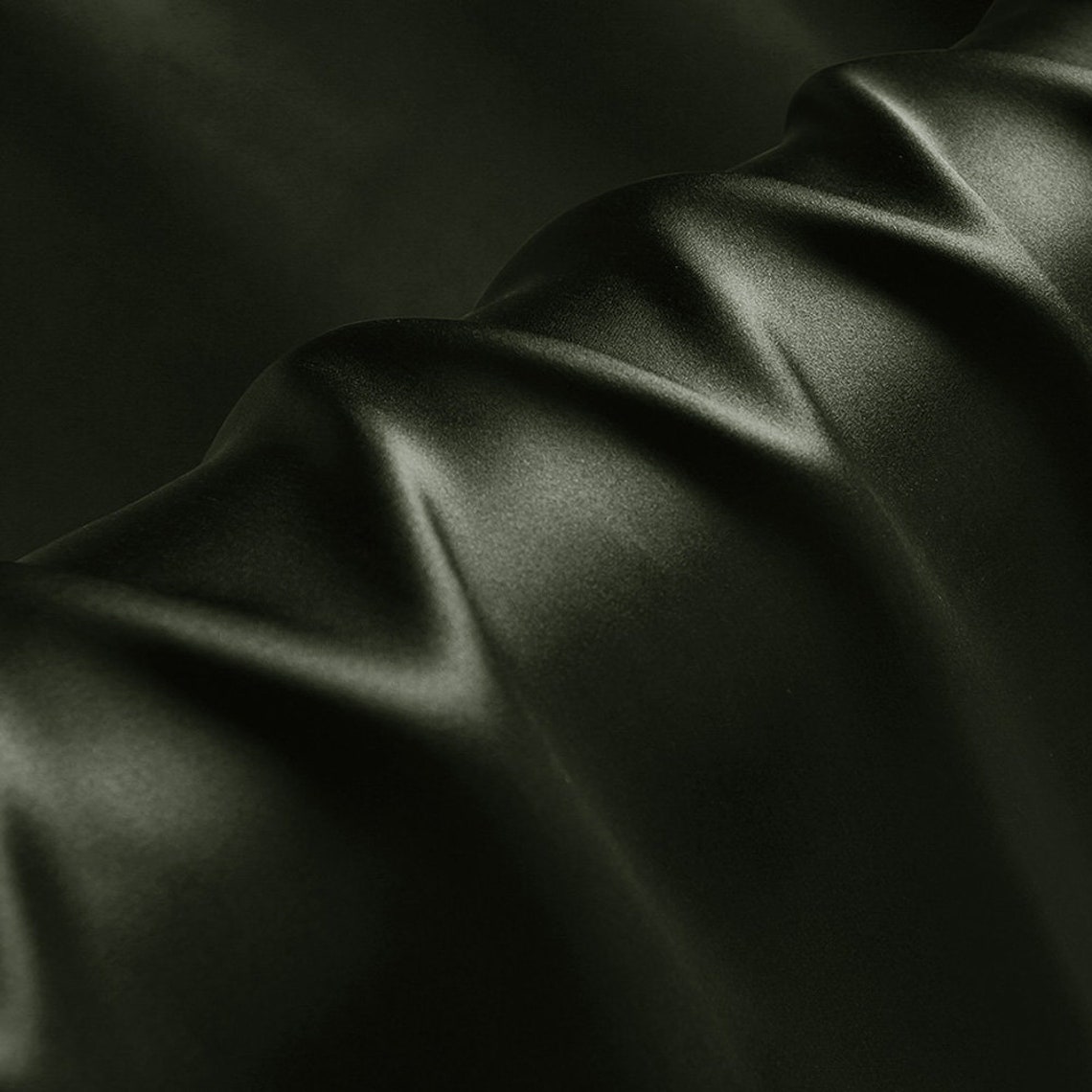 Solid Color Silk Army Green Fabric Stretch Silk Satin Designer - Etsy