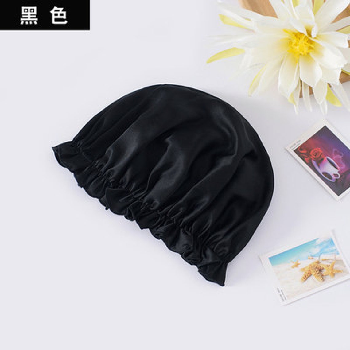 100% Mulberry Silk Hair Nightcap Satin Elastic Band Nightcap - Etsy