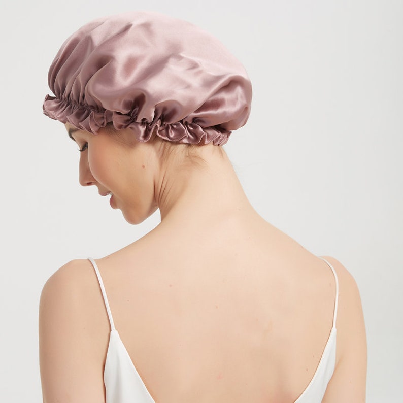 100% Mulberry Silk Hair Nightcap Satin Elastic Band Nightcap - Etsy