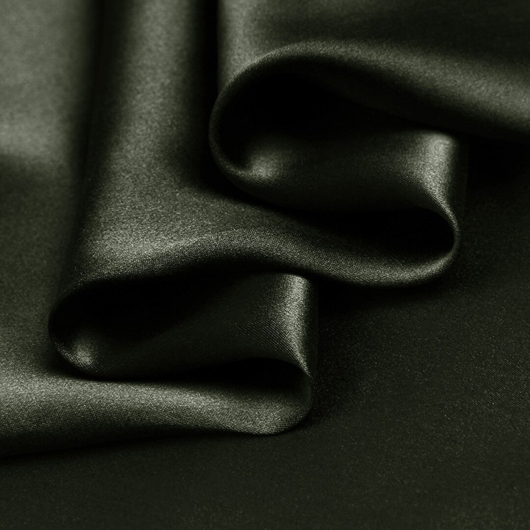 Solid Color Silk Army Green Fabric Stretch Silk Satin Designer - Etsy