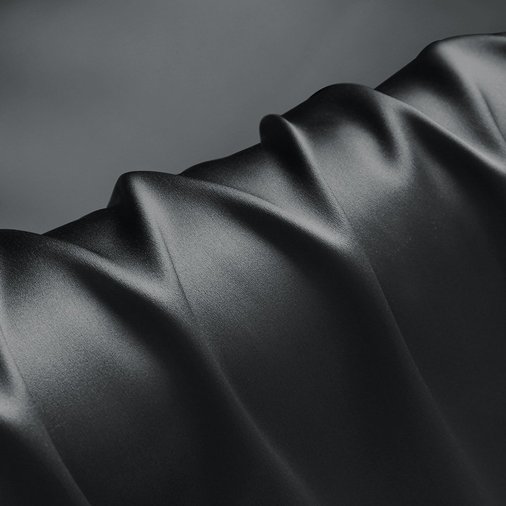 Pure Color Silk Dark Gray Charmeuse Fabric-100% Pure Cotton Solid ...