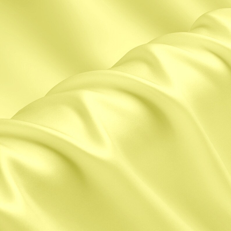 Pure Color Silk Light Yellow Fabric Stretch Silk Satin Designer Fabric ...