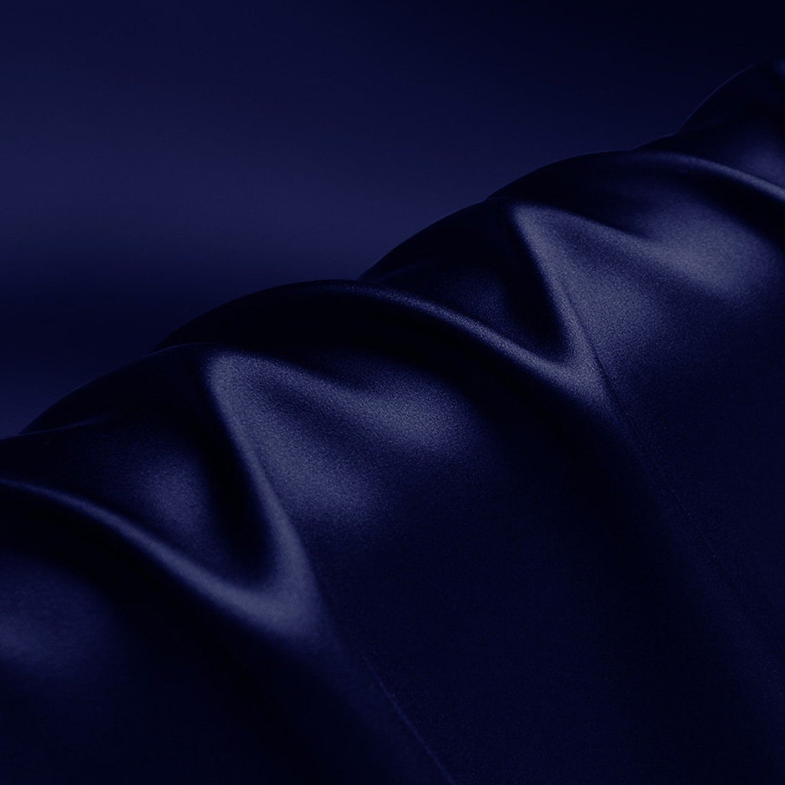 Pure Color Silk Deep Blue Fabric Stretch Silk Satin Designer - Etsy