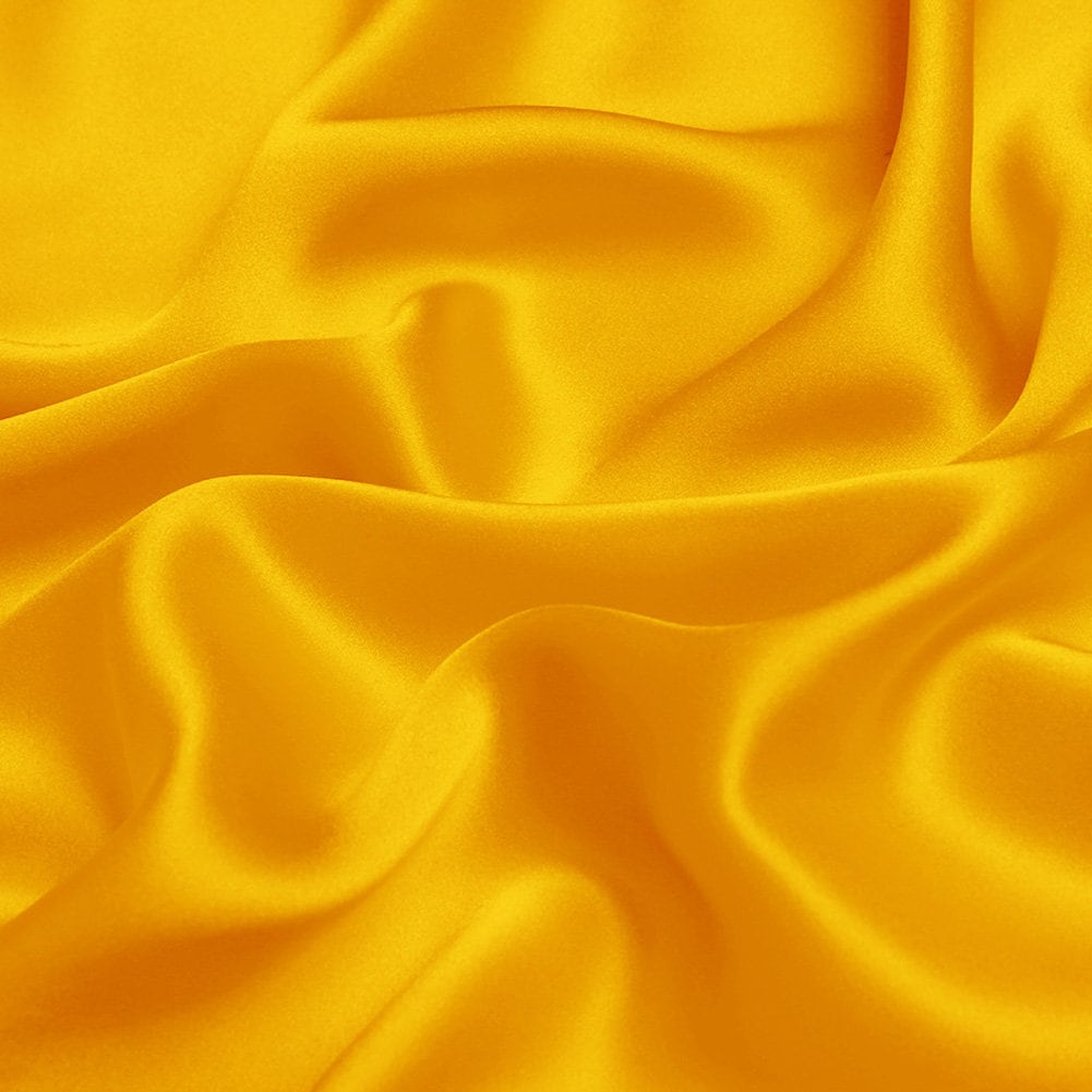 Pure Color Silk Bright Yellow Fabric Stretch Silk Satin - Etsy