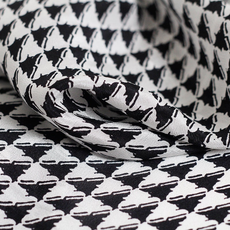 Patchwork Square Printing Fabric 100% Silk Crepe De Chine Fabric Width ...