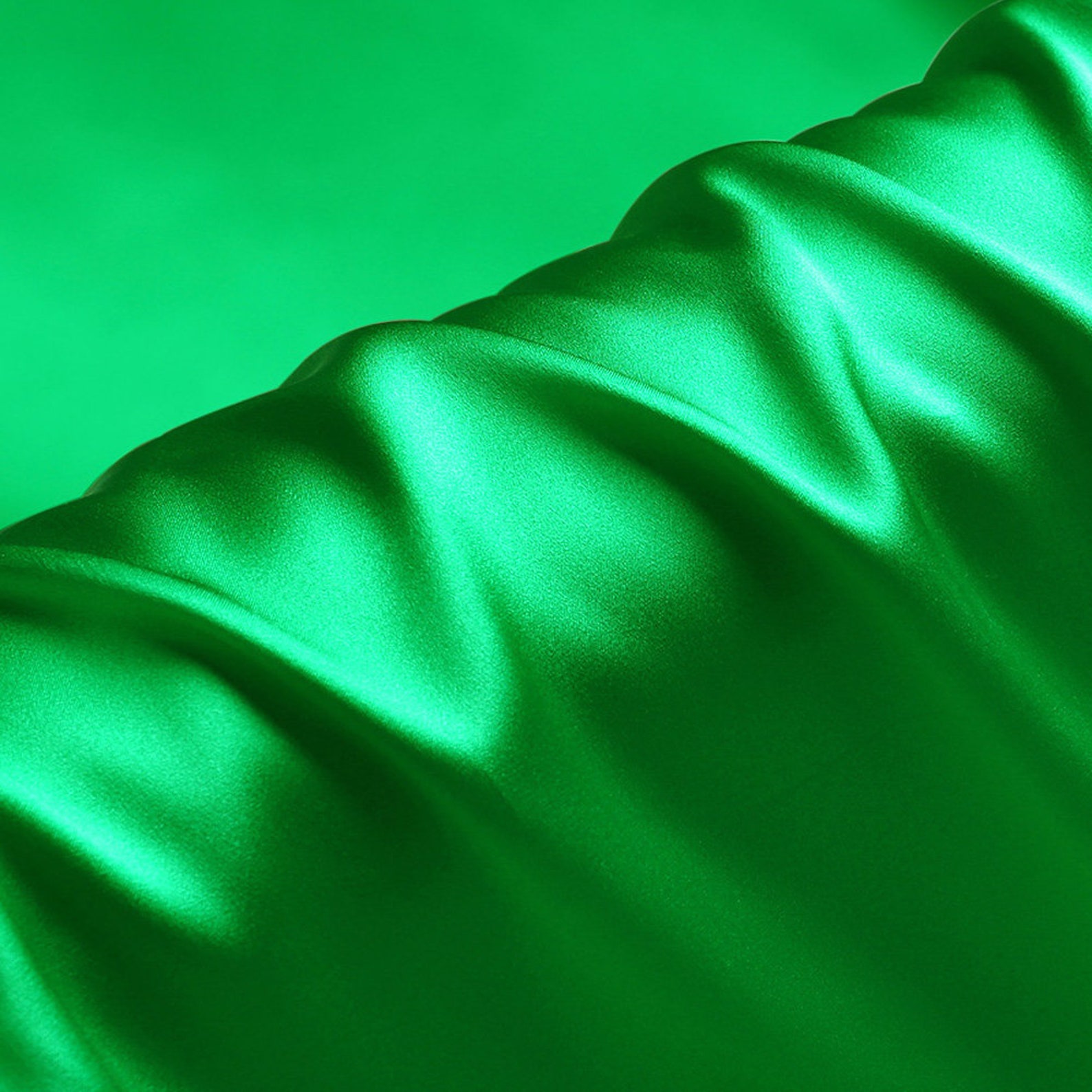 Pure Color Silk Jade Green Fabric Stretch Silk Satin Designer Fabric by ...