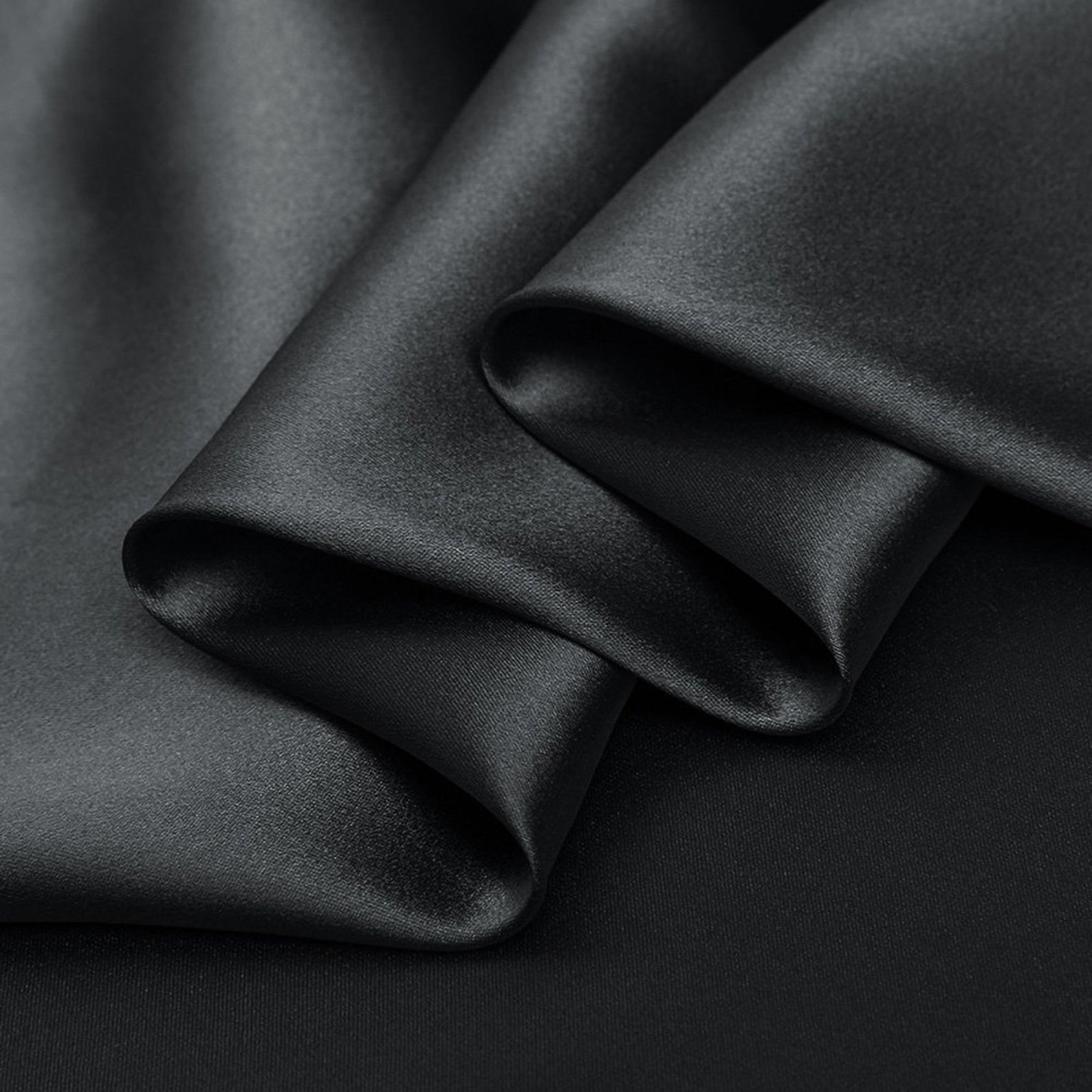 Pure Color Silk Dark Gray Fabric Stretch Silk Satin Designer - Etsy