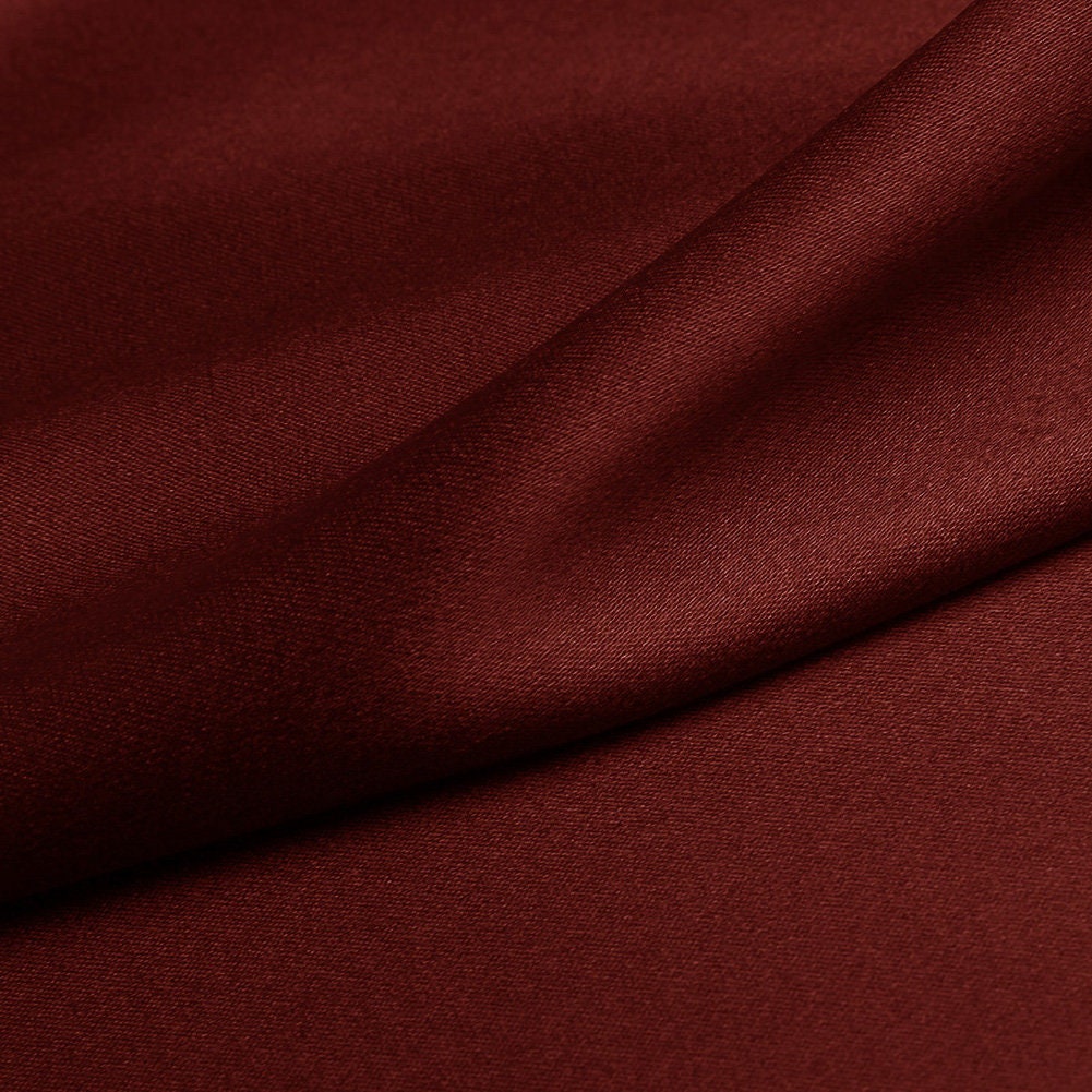 Pure Color Silk Caramel Red Fabric Stretch Silk Satin Designer Fabric ...