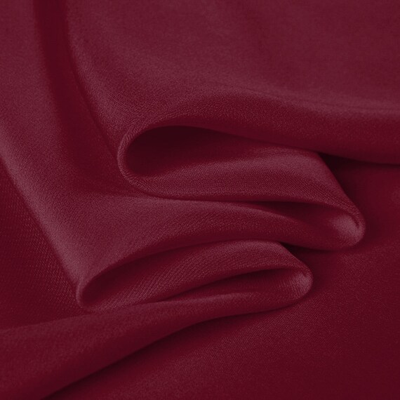 Pure Silk Red Wine Color Fabric 100% Silk Crepe De Chine - Etsy