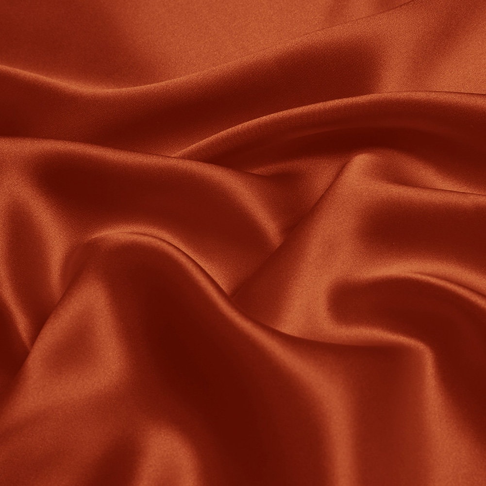 Pure Color Silk Brown Red Charmeuse Fabric-100% Pure Cotton Solid ...