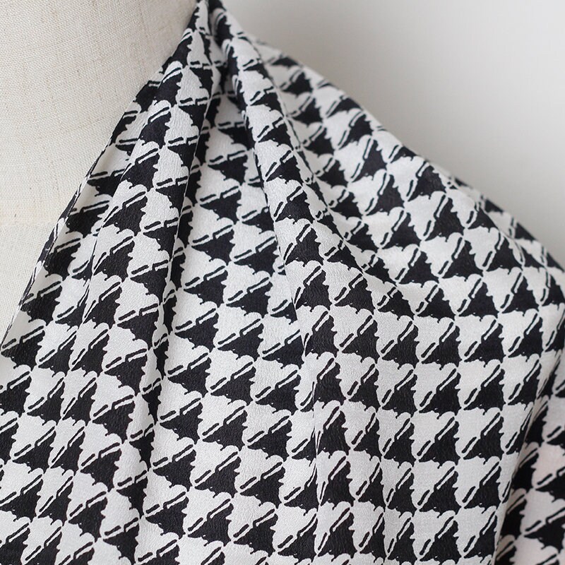 Patchwork Square Printing Fabric 100% Silk Crepe De Chine Fabric Width ...