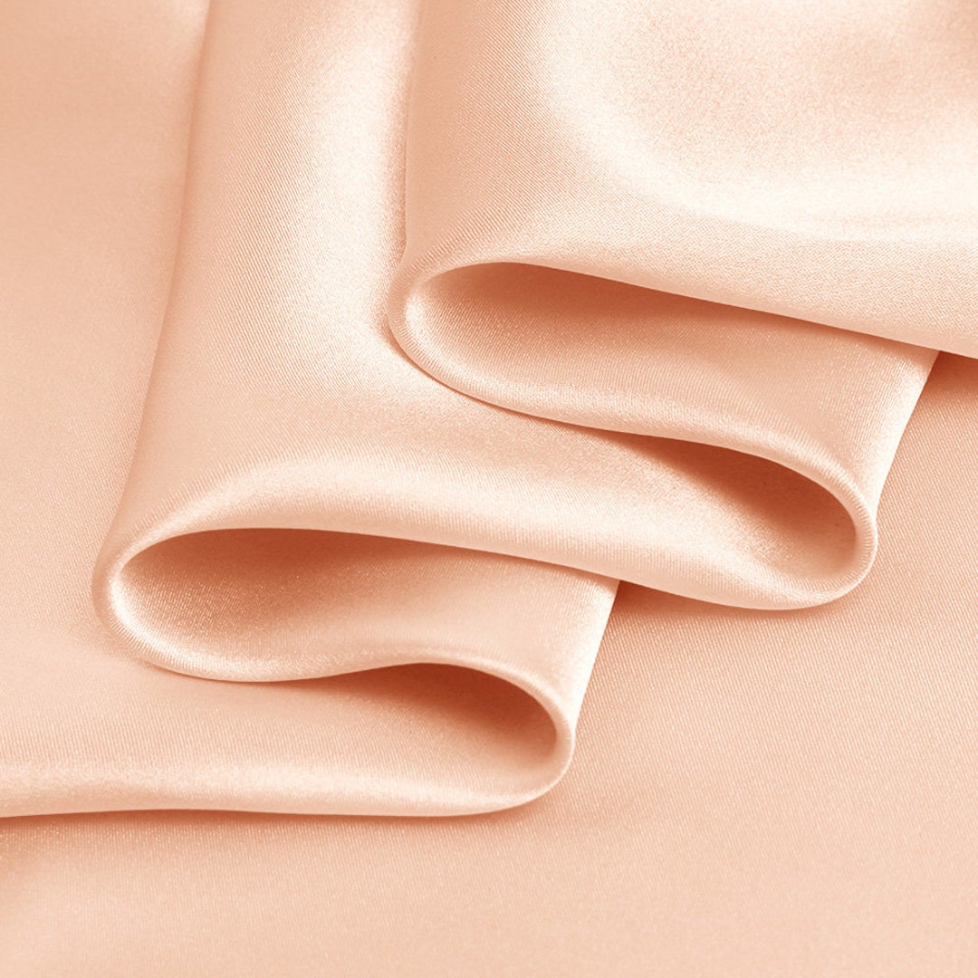 Pure Color Silk Flesh Color Fabric Stretch Silk Satin Designer Fabric ...