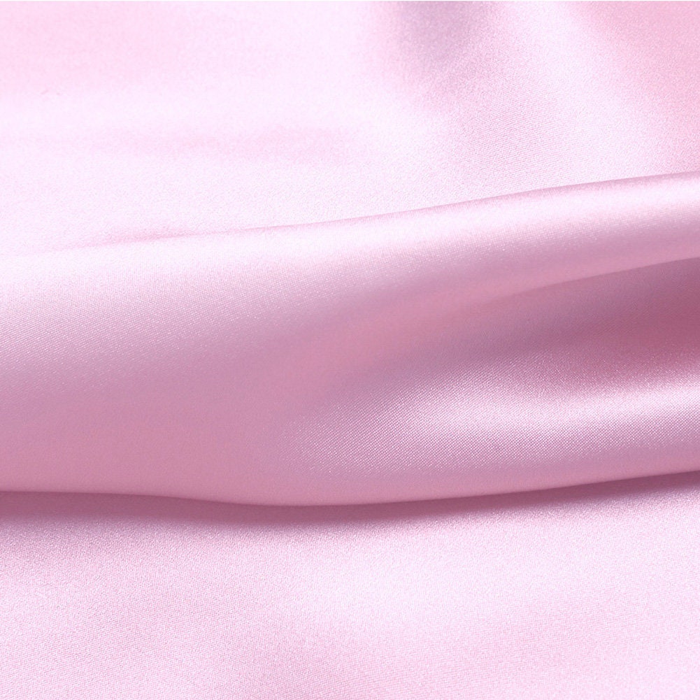 Pure Silk Cherry Pink Fabric Stretch Silk Satin Designer Fabric by the ...
