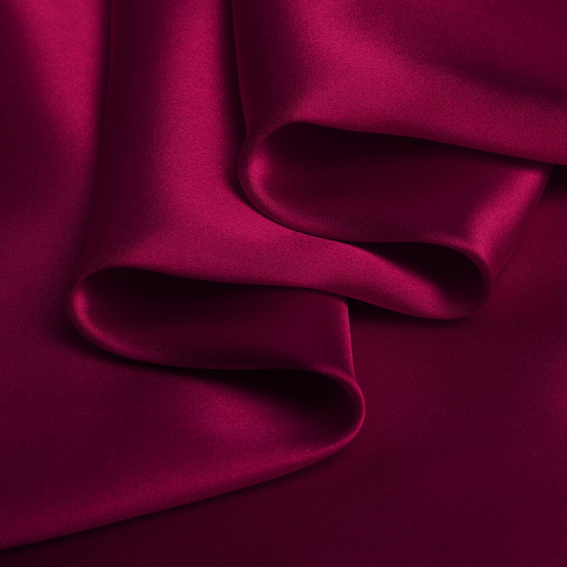 Pure Silk Deep Rose Red Charmeuse Fabric-100% Pure Cotton - Etsy