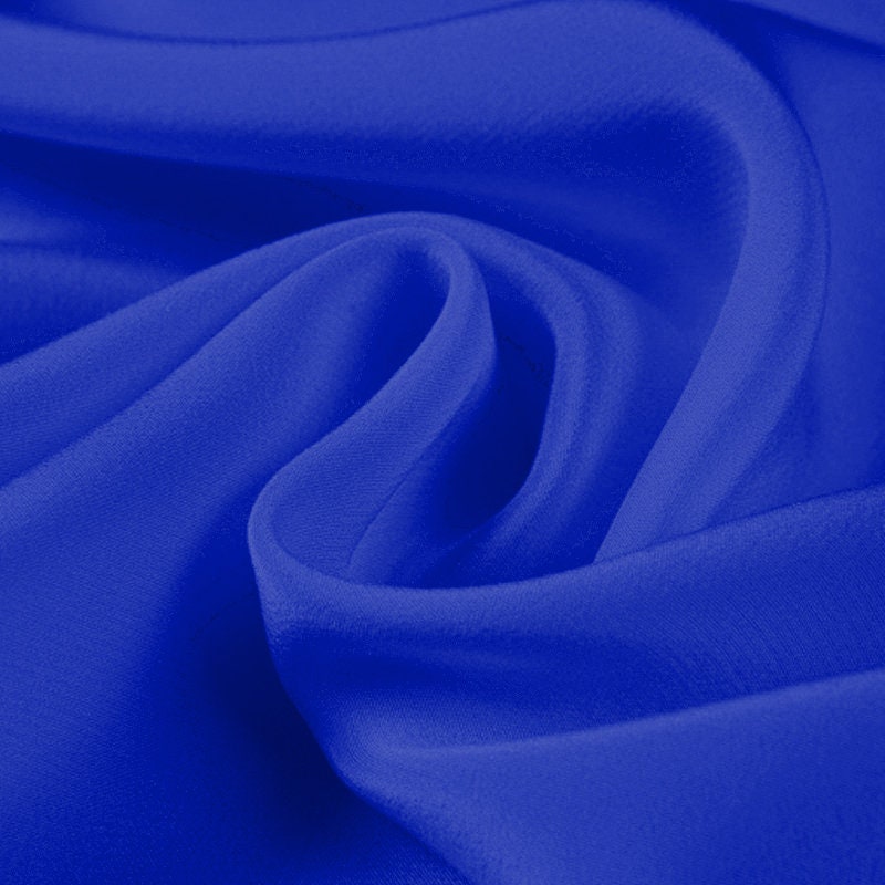 Pure Silk Blue Fabric 100% Silk Crepe De Chine Fabric Width 44 Inch - Etsy