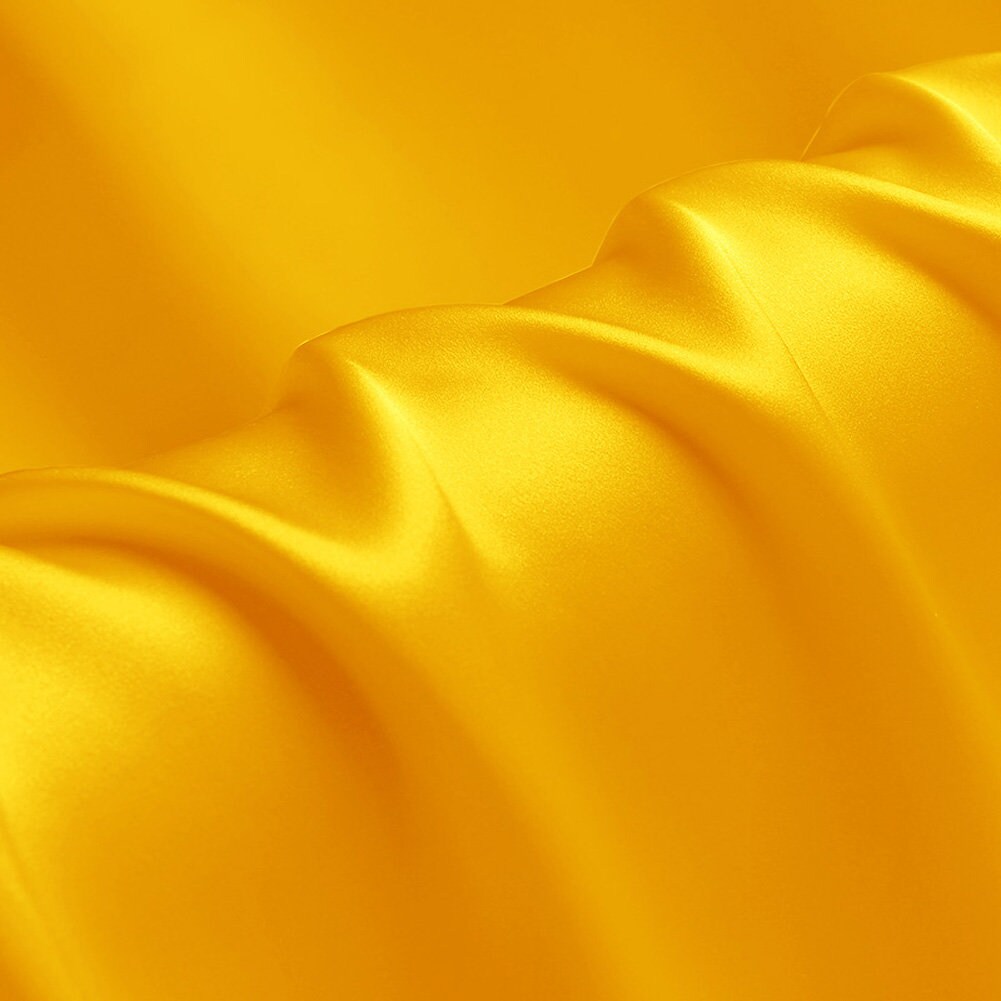 Pure Color Silk Bright Yellow Fabric Stretch Silk Satin - Etsy