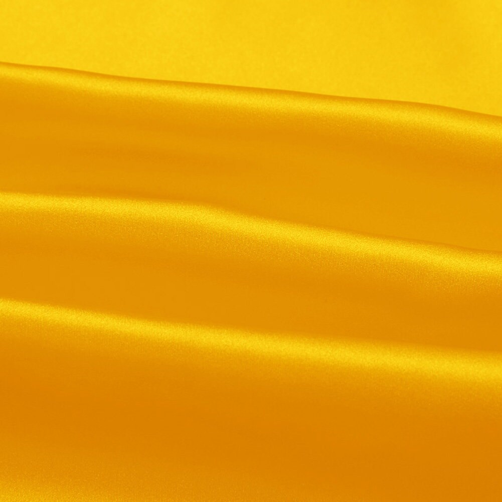 Pure Color Silk Bright Yellow Fabric Stretch Silk Satin - Etsy