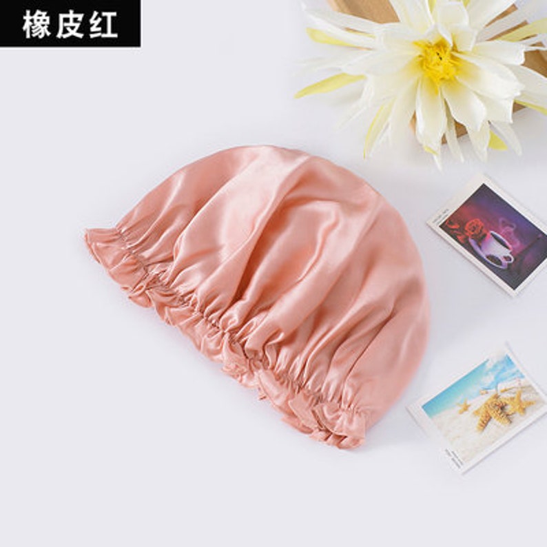 100% Mulberry Silk Hair Nightcap Satin Elastic Band Nightcap - Etsy